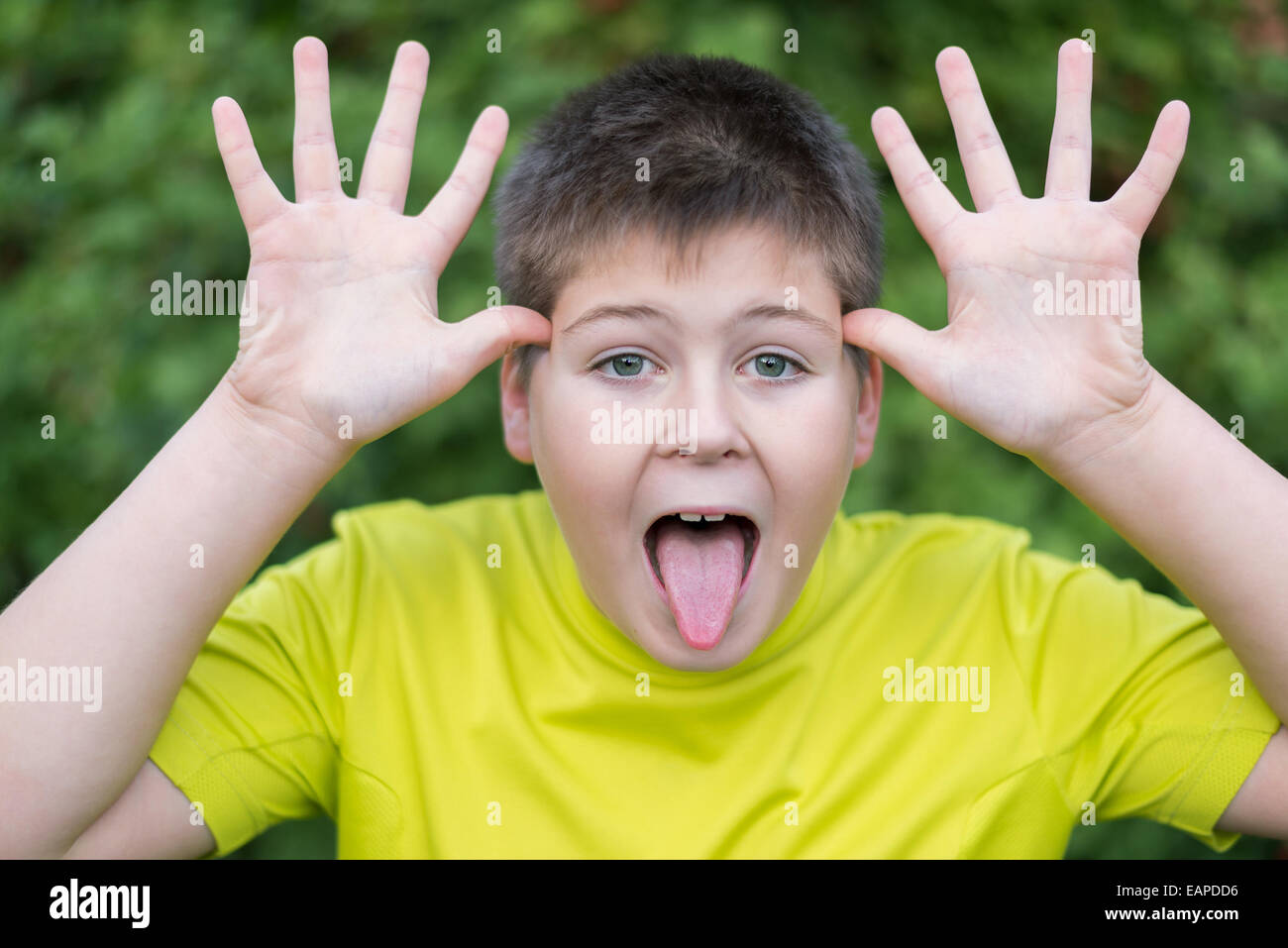 boy shows the language Stock Photo - Alamy