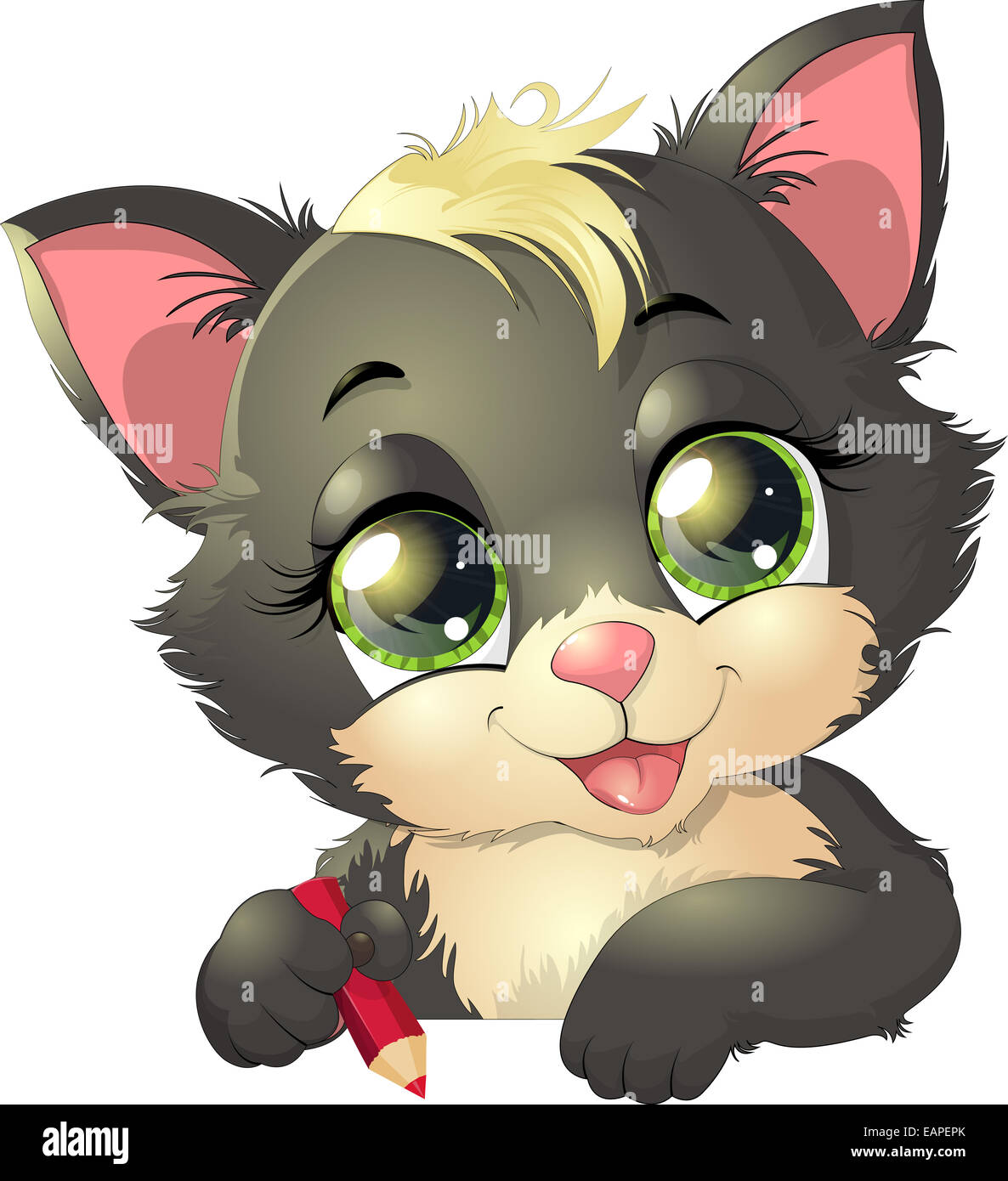 Cat kitten pencil drawing holds hi-res stock photography and images - Alamy