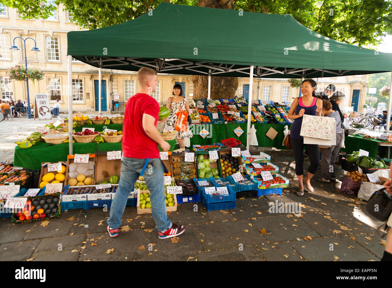 Market stall / shop, with a large awning to keep sun off the produce ...