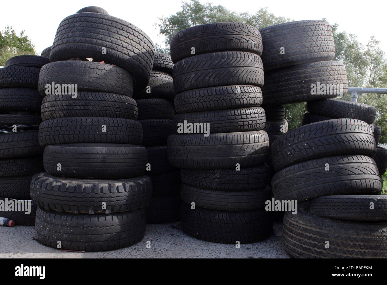 Piles of tyres hi-res stock photography and images - Alamy