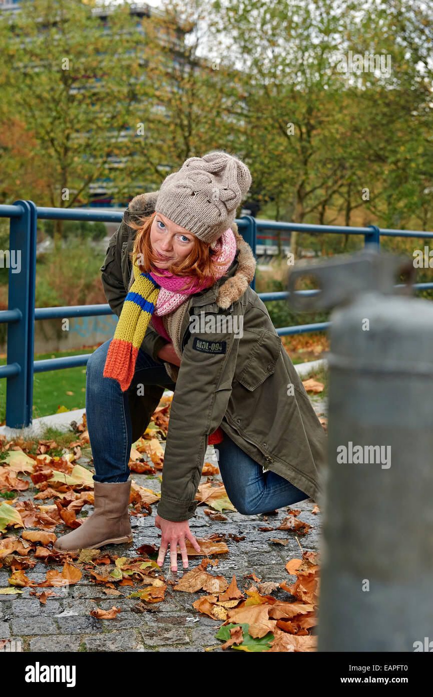 Woman slipping on pavement hi-res stock photography and images - Alamy