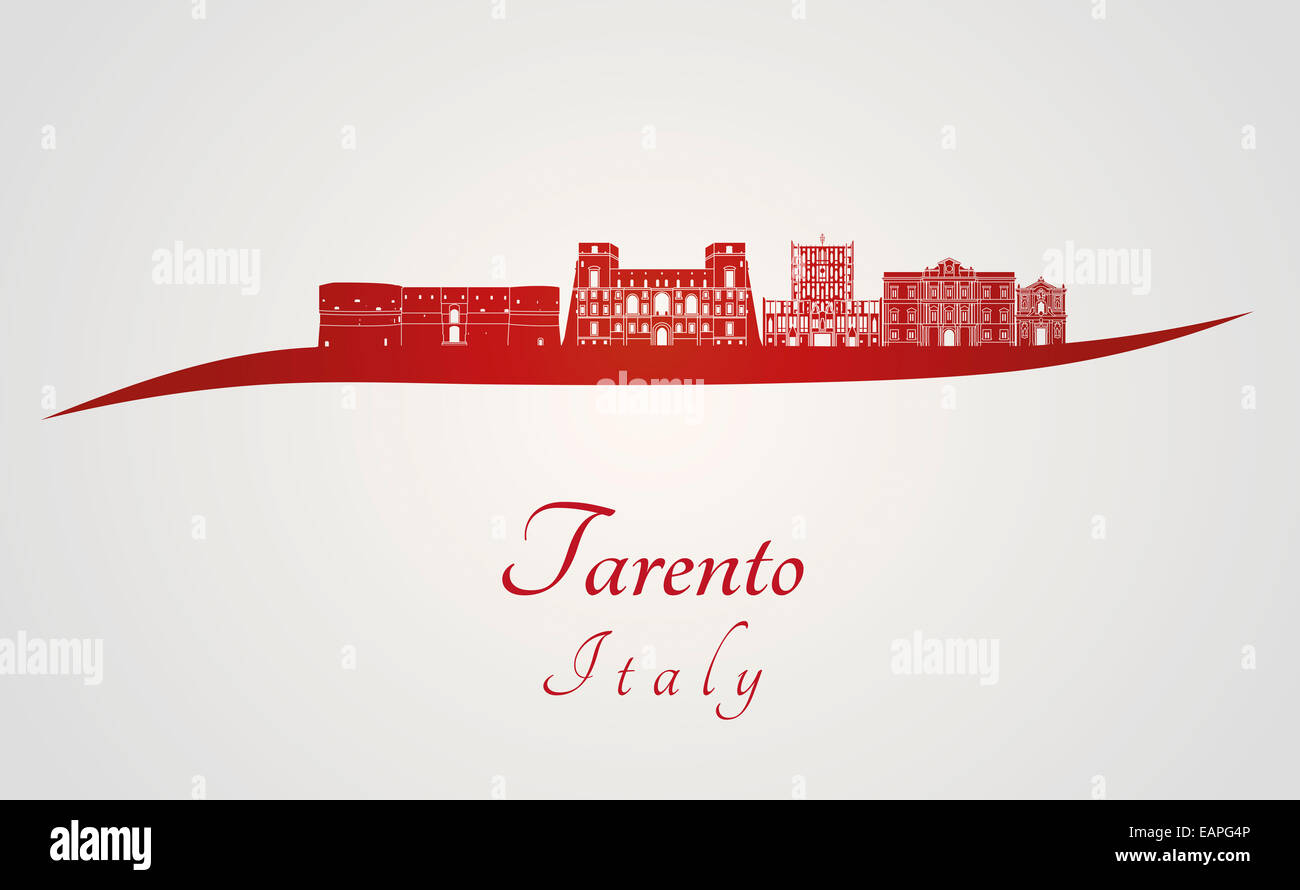 Tarento skyline in red Stock Photo - Alamy