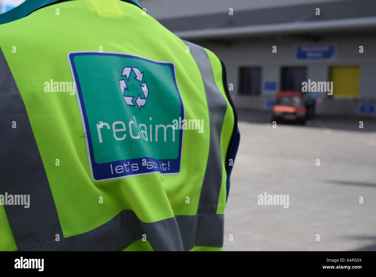 amenity tip & recycling plant, back of workman's jacket logo Reclaim ...