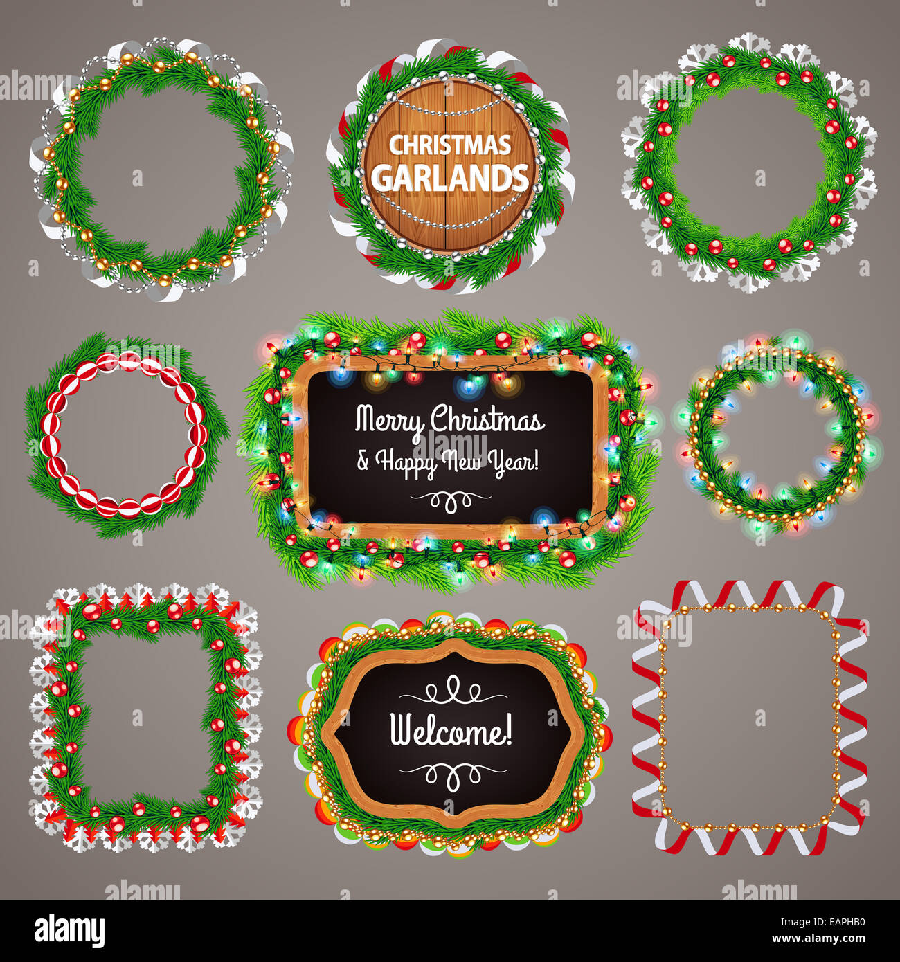 Christmas border frames vector hi-res stock photography and images - Alamy
