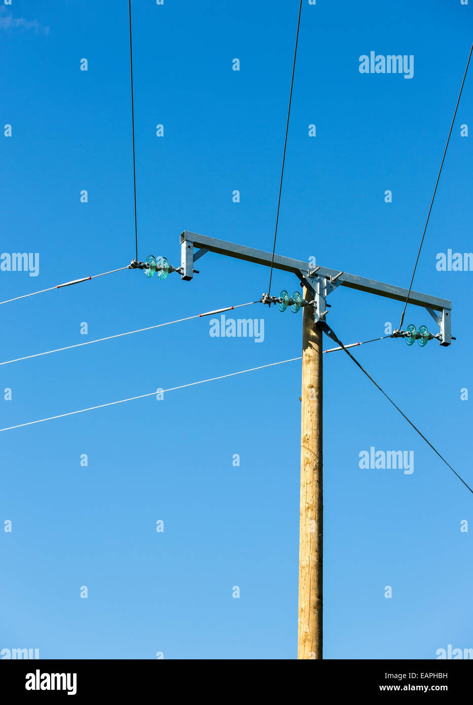 isolated wooden utility pole and wires , Finland Stock Photo - Alamy