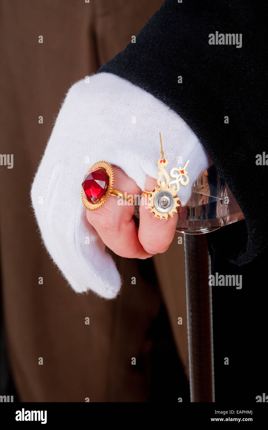 Closeup of Magician Hands with Gloves and Rings Stock Photo - Alamy