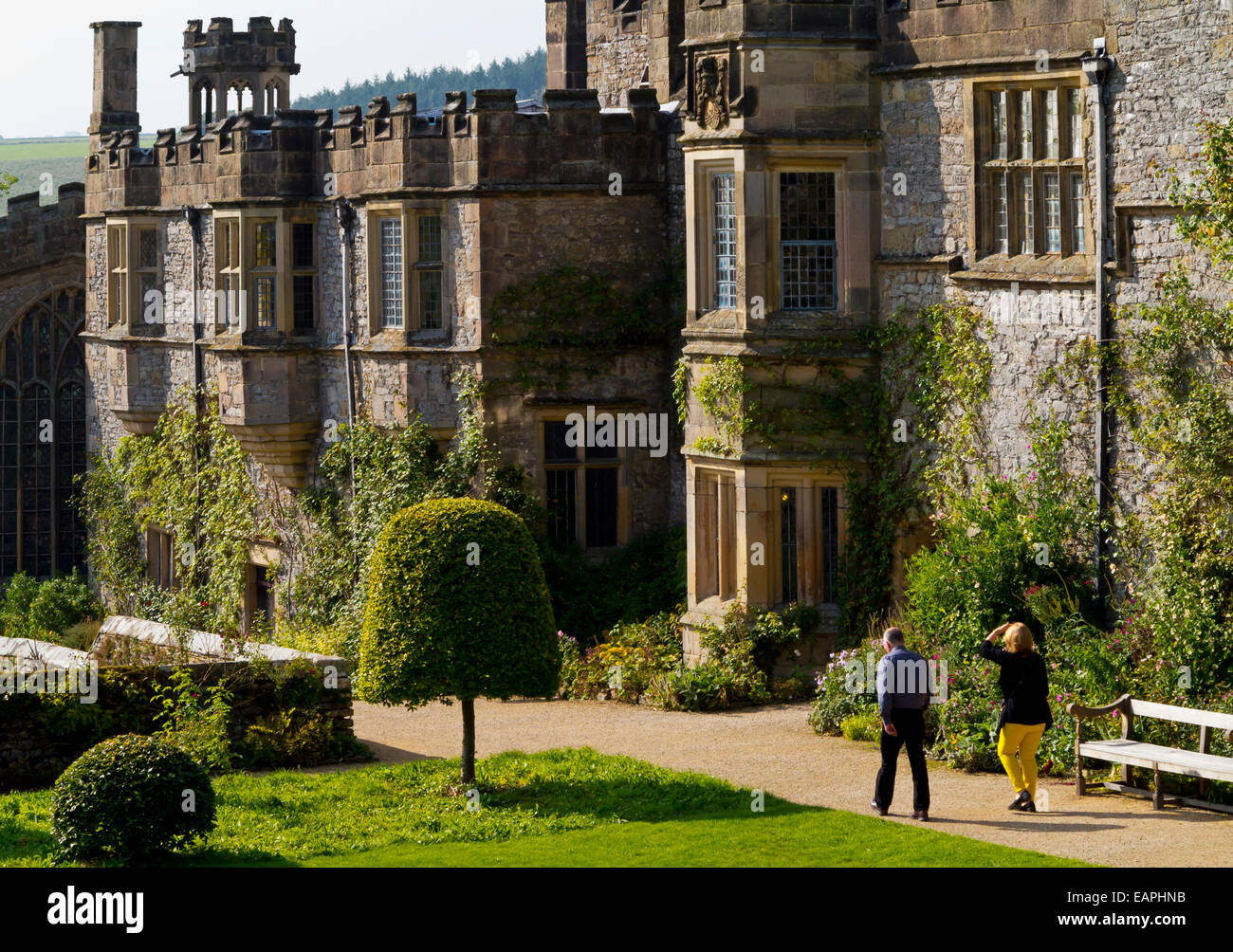 Haddon Hall near Bakewell in the Peak District Derbyshire Dales England ...