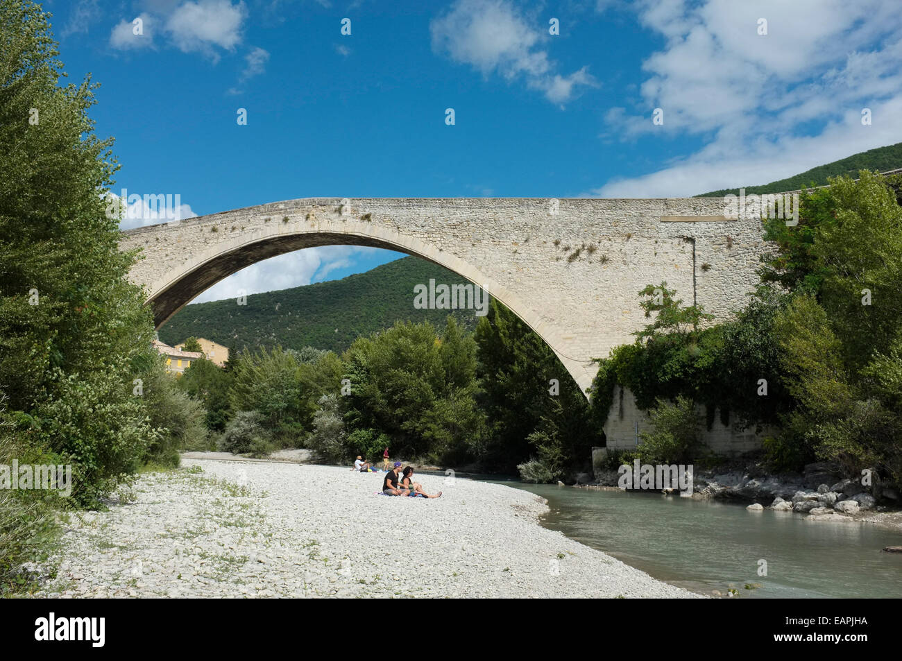 The Nyons Bridge (also referred to as the 'Roman Bridge') at Nyons ...