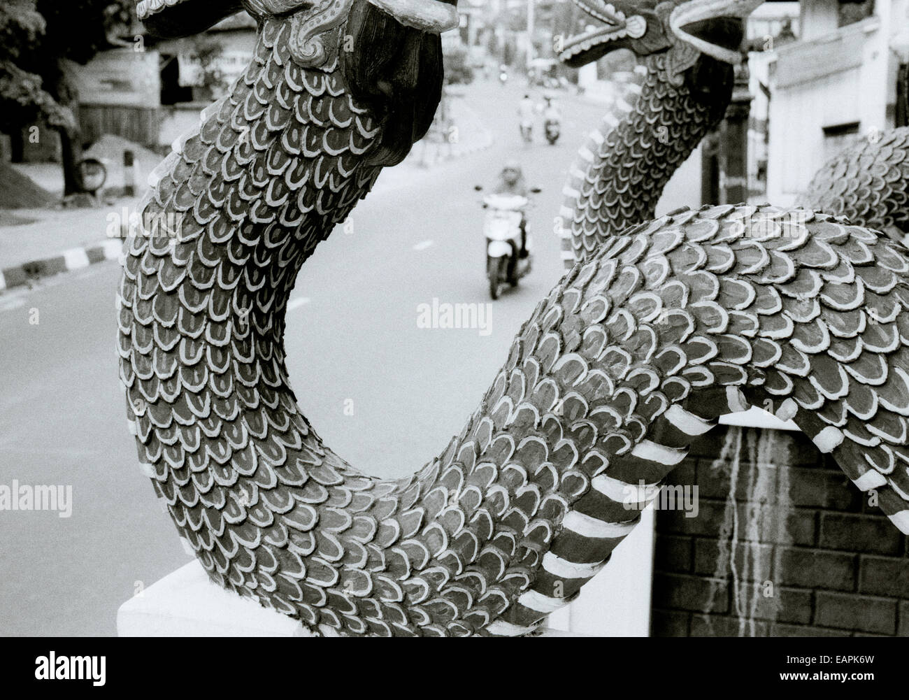 Street scene in Yogyakarta in Java in Indonesia in Southeast Asia Far ...