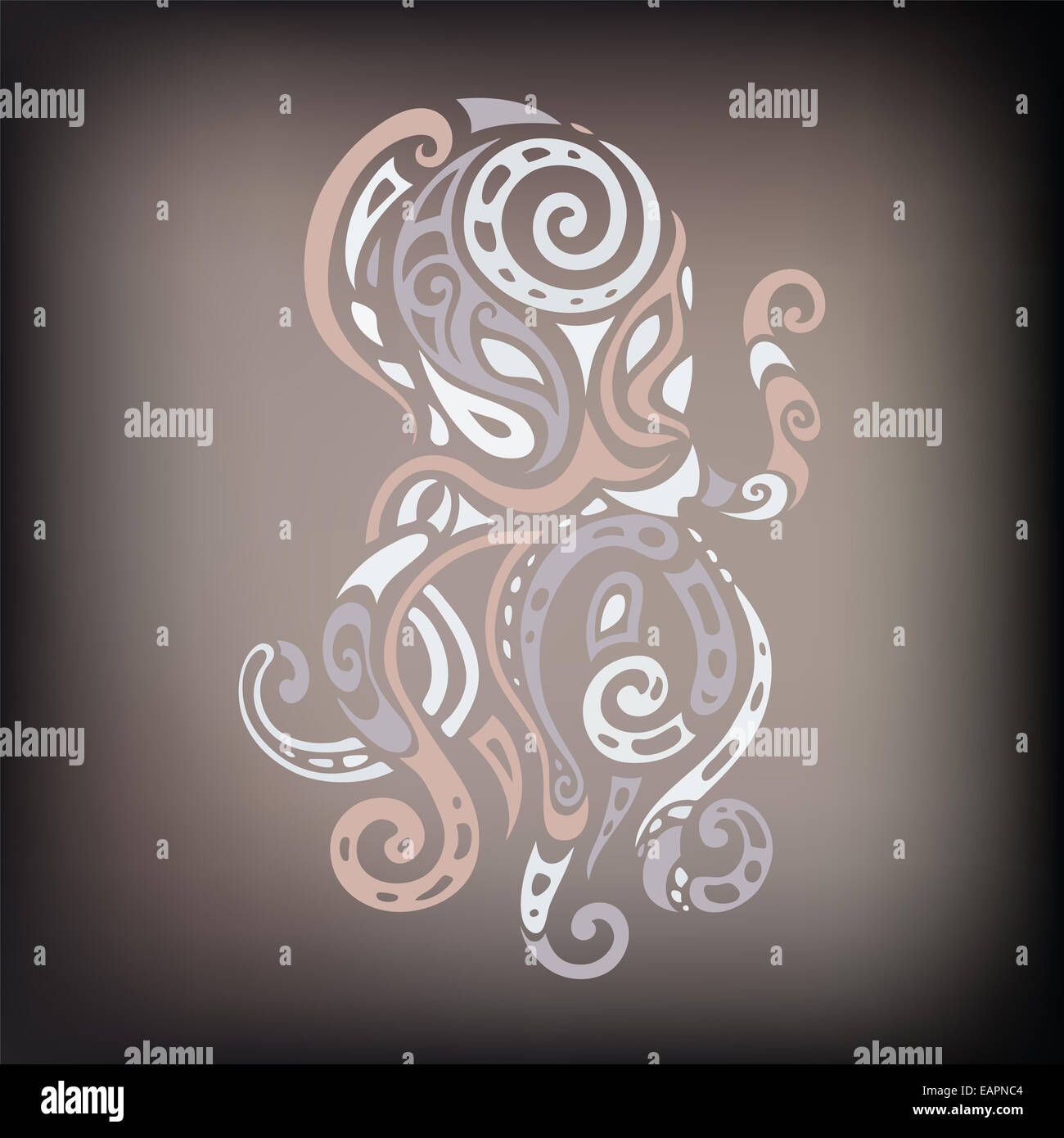 Ocean octopus. Ethnic pattern Stock Photo - Alamy