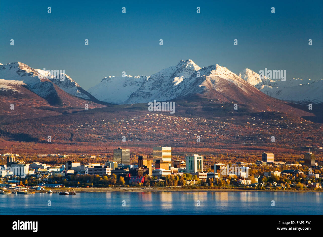 Aerial view downtown anchorage skyline hi-res stock photography and ...