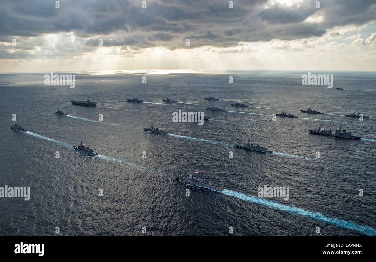 Led by the U.S. Navy nuclear super carrier USS George Washington ...