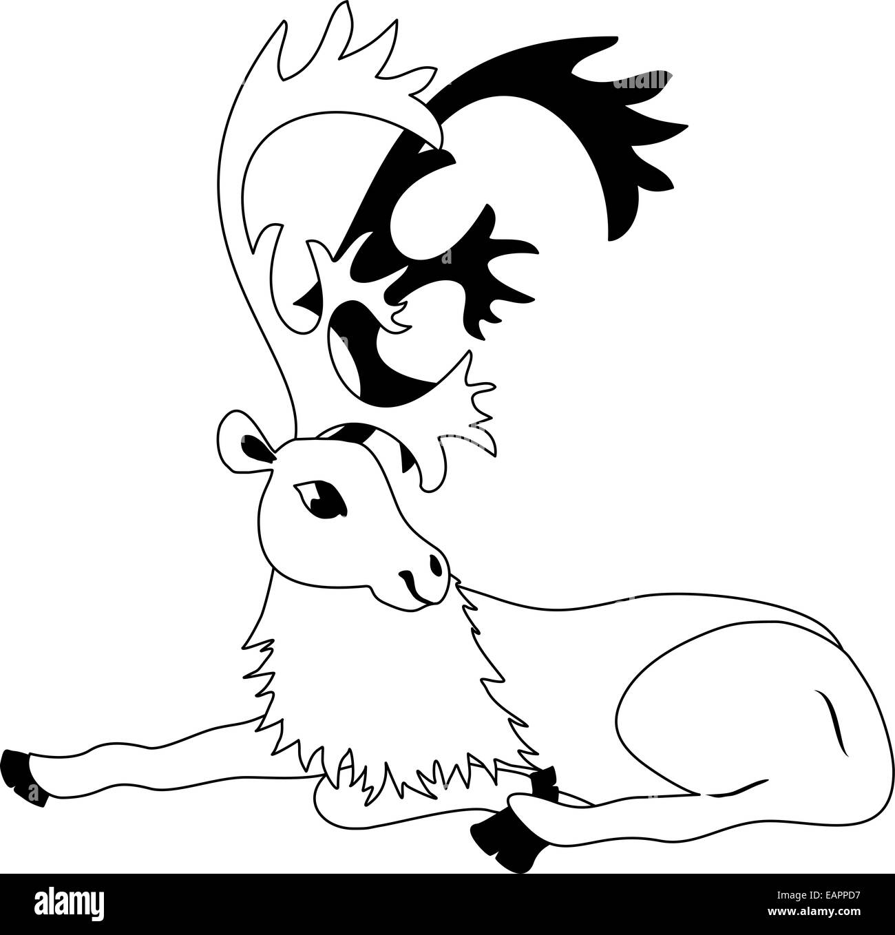 Hand drawing reindeer head hi-res stock photography and images - Alamy