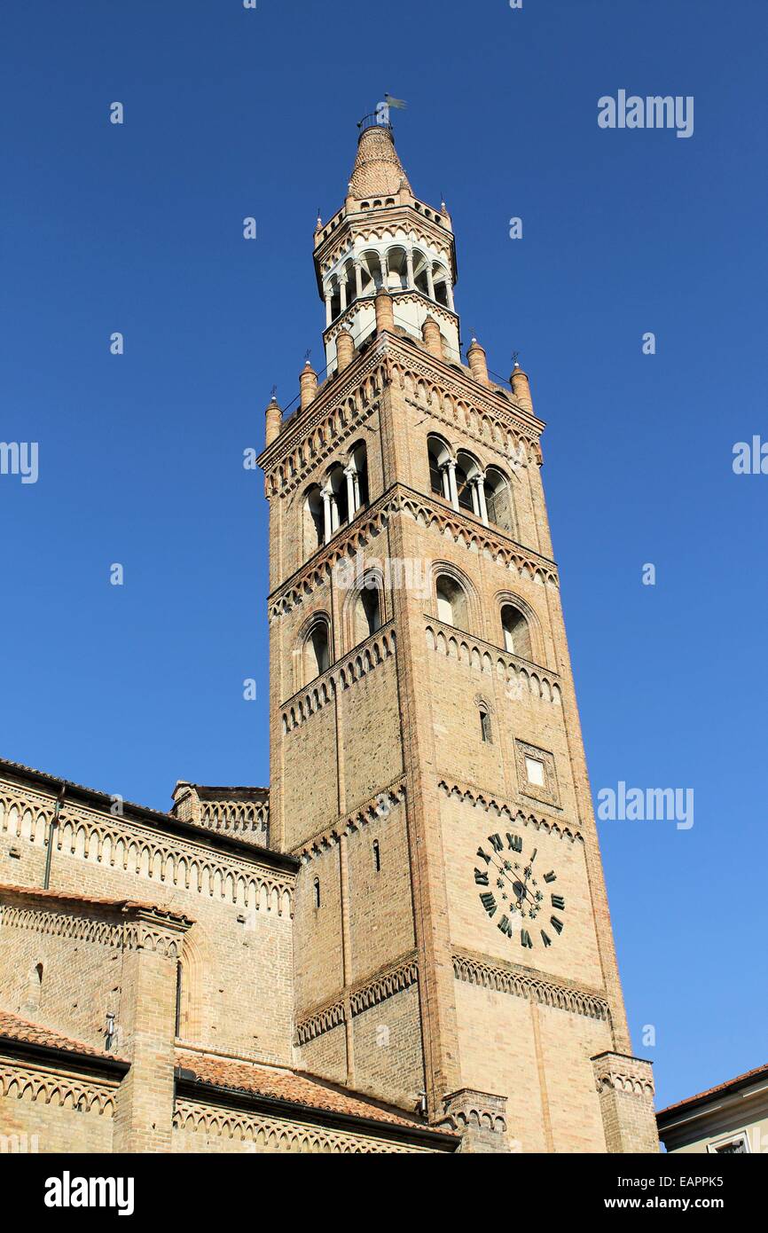 bell tower of the cathedral of "crema" in Italy Stock Photo - Alamy
