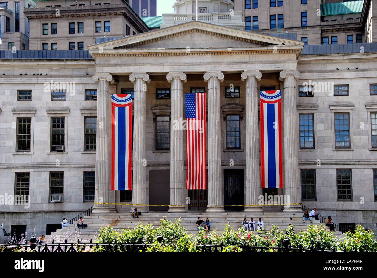 BROOKLYN, NY: Brooklyn Boro Hall in Cadman Plaza with its neo-classical ...