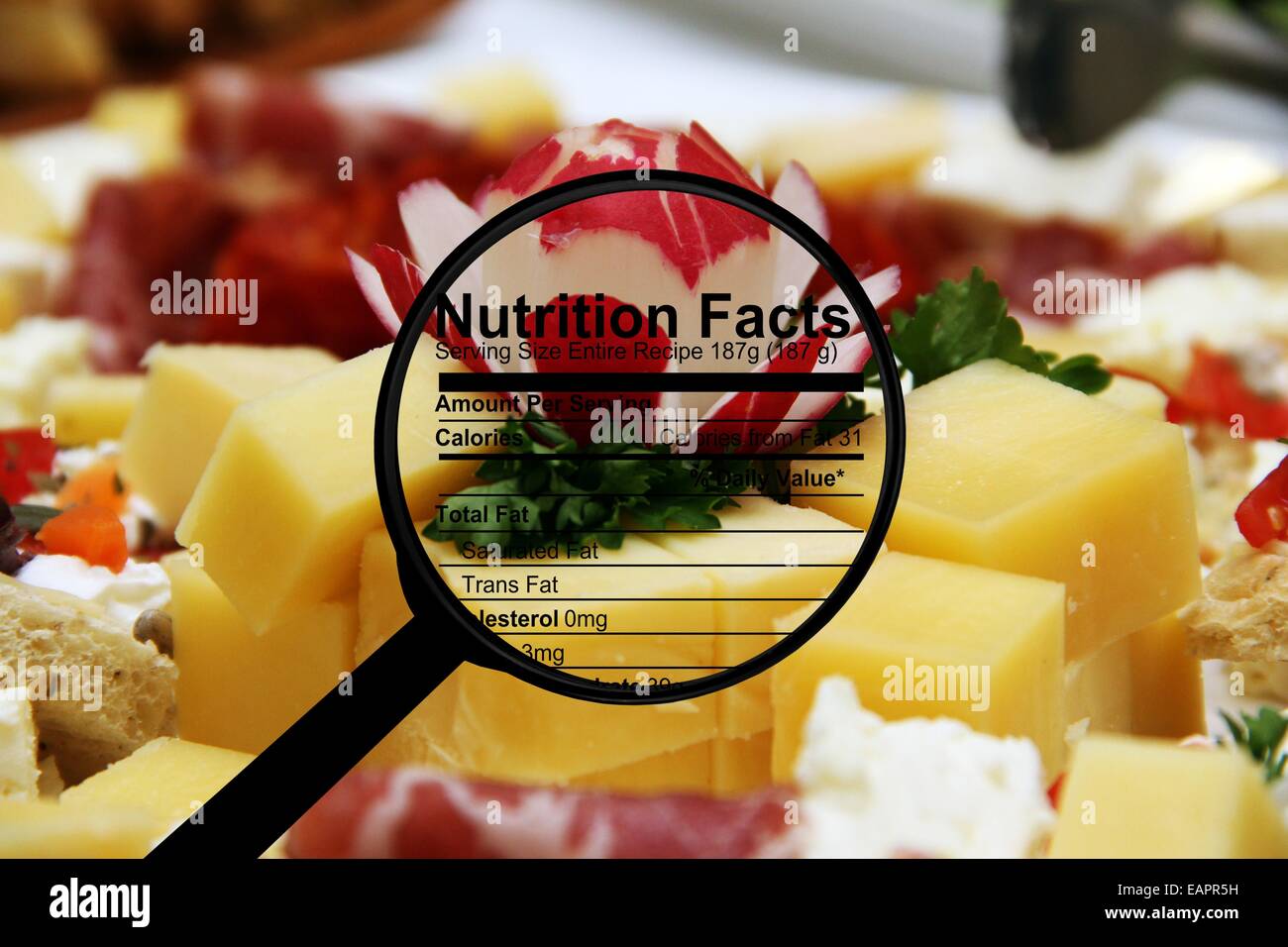 Cheese and nutrition facts Stock Photo - Alamy