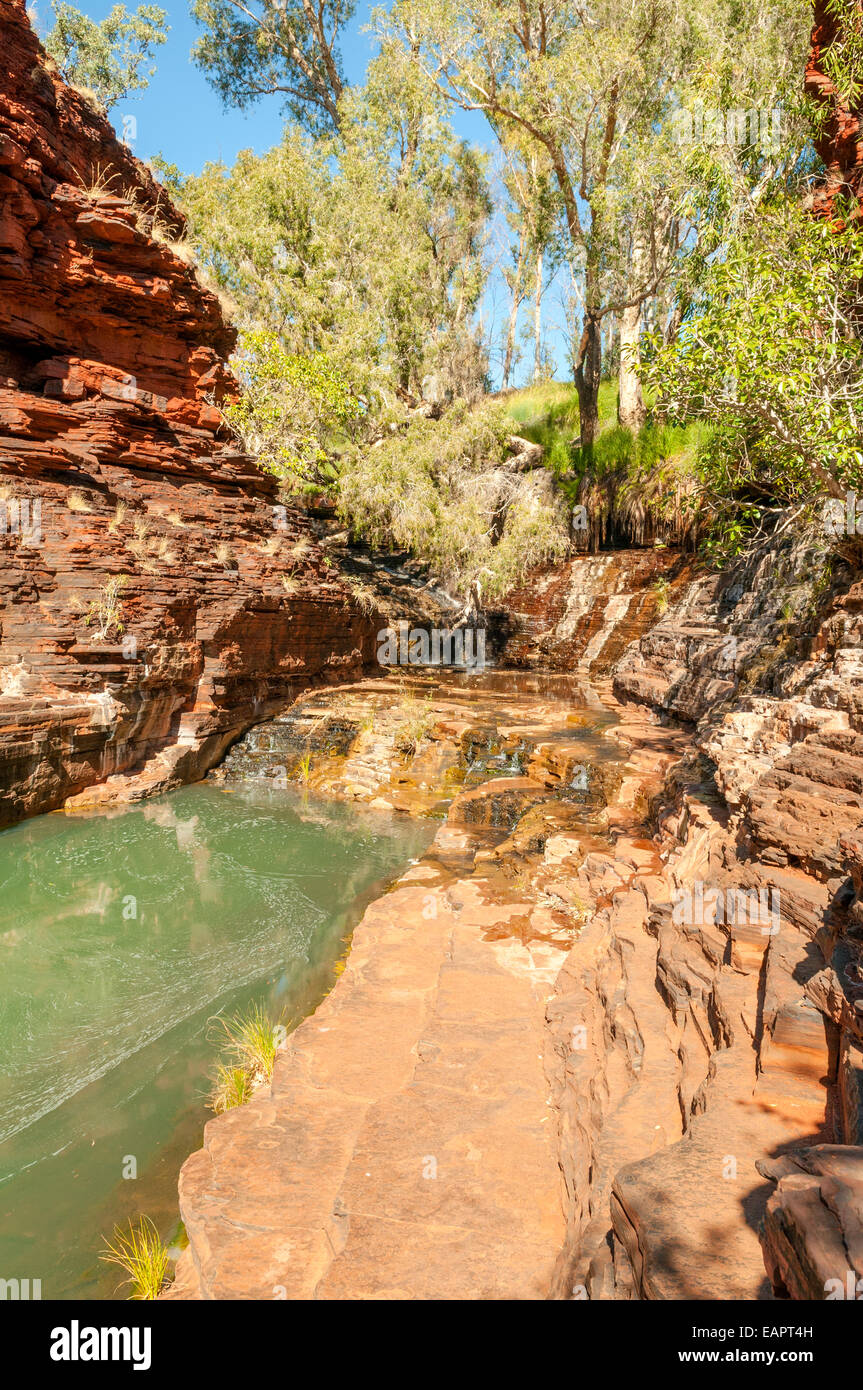 Kalamina Waterfall and Gorge, Karijini NP, WA, Australia Stock Photo ...