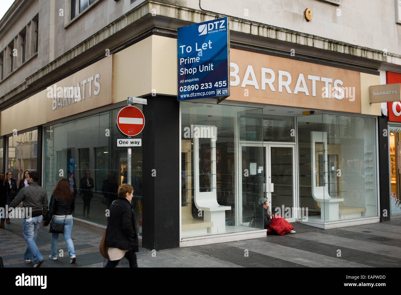 Donegall place, Belfast,UK 19th November 2014. Barratts Shoe shop which ...