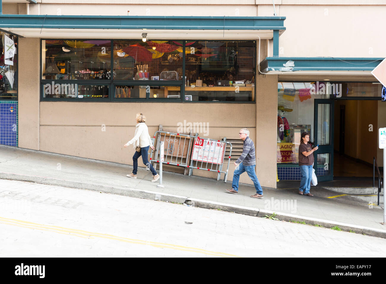 People walking up the steep street in Seattle Stock Photo - Alamy