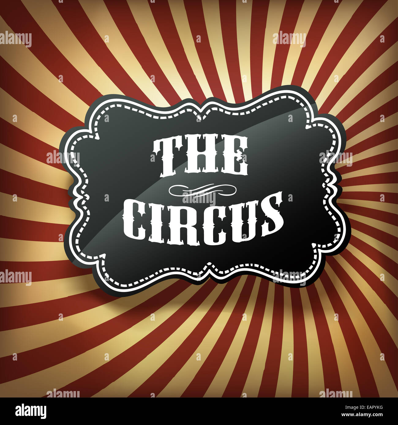 Circus label on retro rays background, vector Stock Photo - Alamy