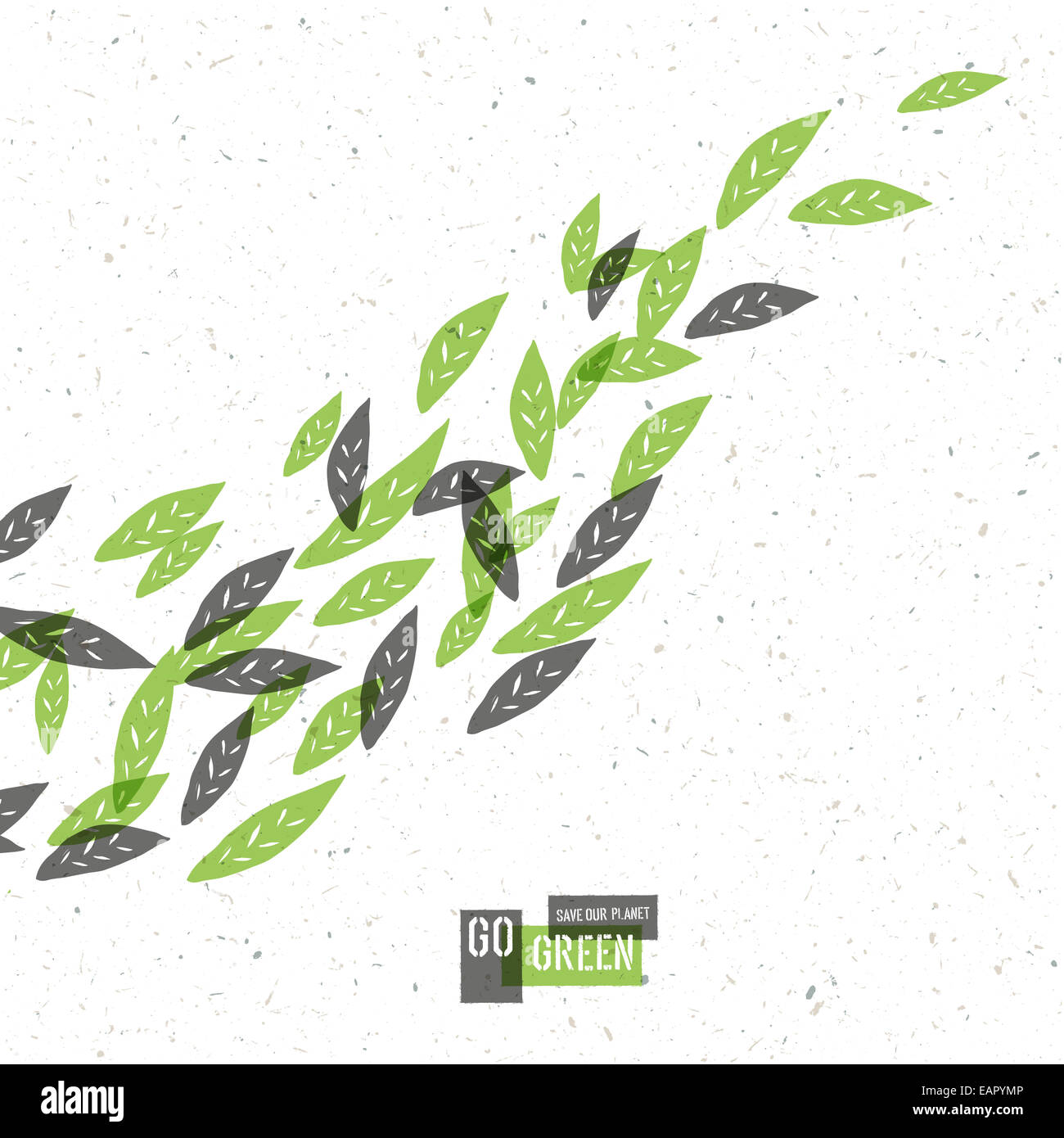 Go Green Concept Poster With Leaves. Vector Stock Photo - Alamy