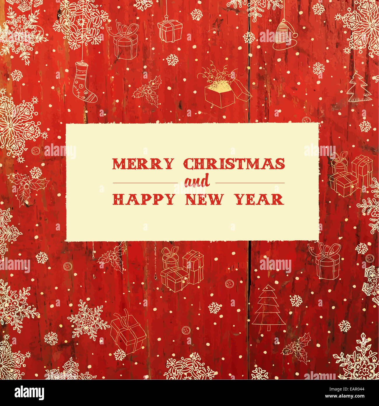 Retro Styled Christmas Card Design. Vector Stock Photo - Alamy