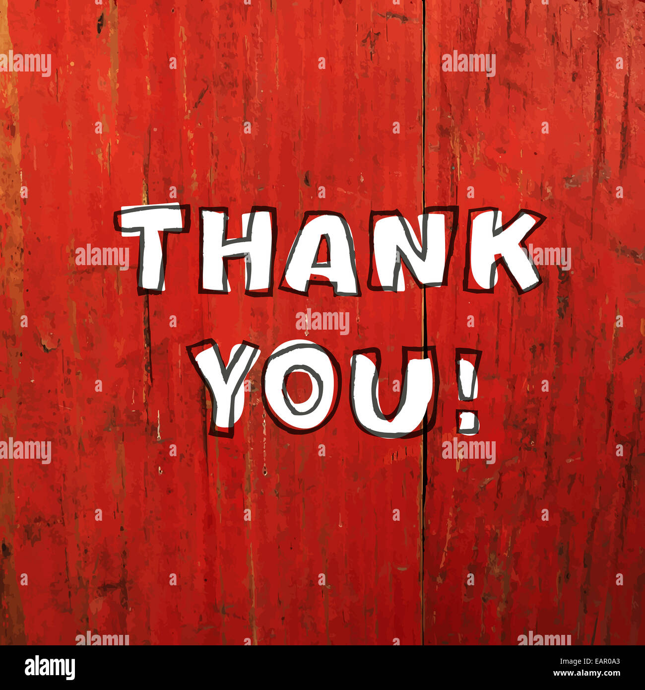 Thank You Card Design On Red Planks Texture. Vector Stock Photo - Alamy