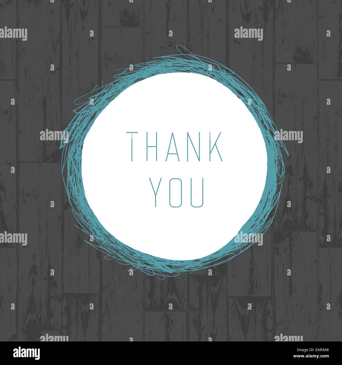 Thank you vintage greeting card with wooden background. Vector Stock ...