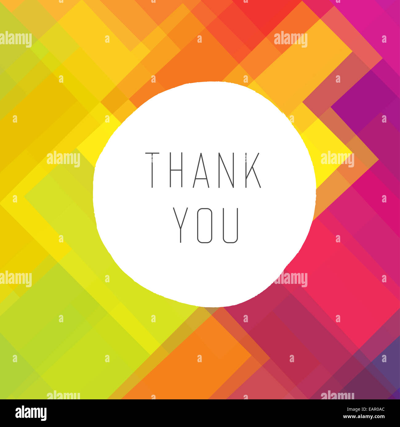 Thank you card colorful, vector Stock Photo - Alamy