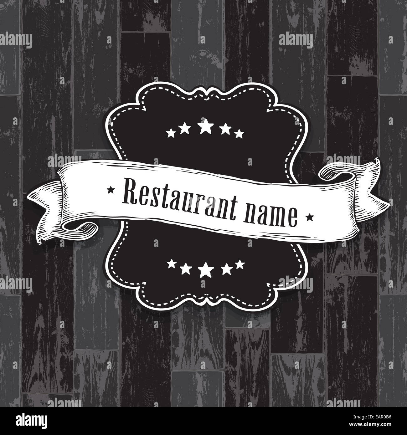 Vintage label on wooden texture Stock Photo - Alamy