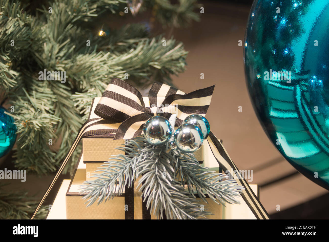 Blue ribbons decor hi-res stock photography and images - Alamy