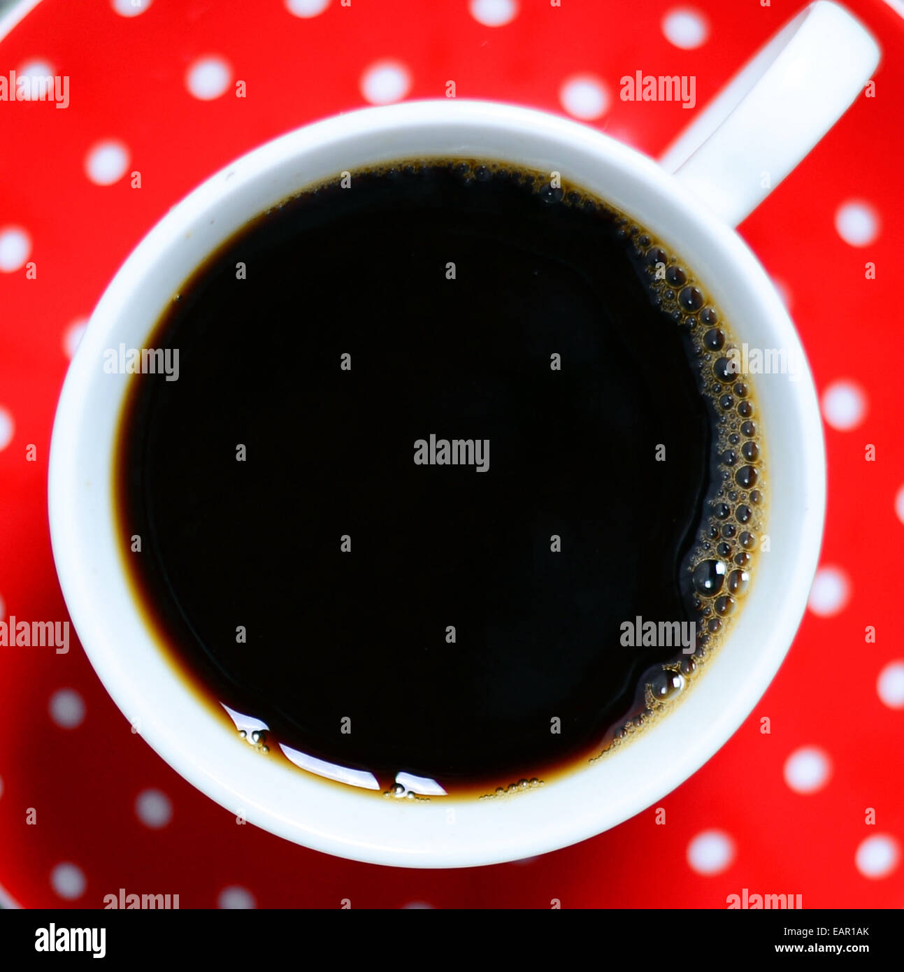 Top view of red vintage coffee cup Stock Photo - Alamy