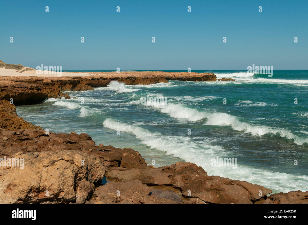 Surf Breaking at Quobba Point, Coral Coast, WA, Australia Stock Photo ...
