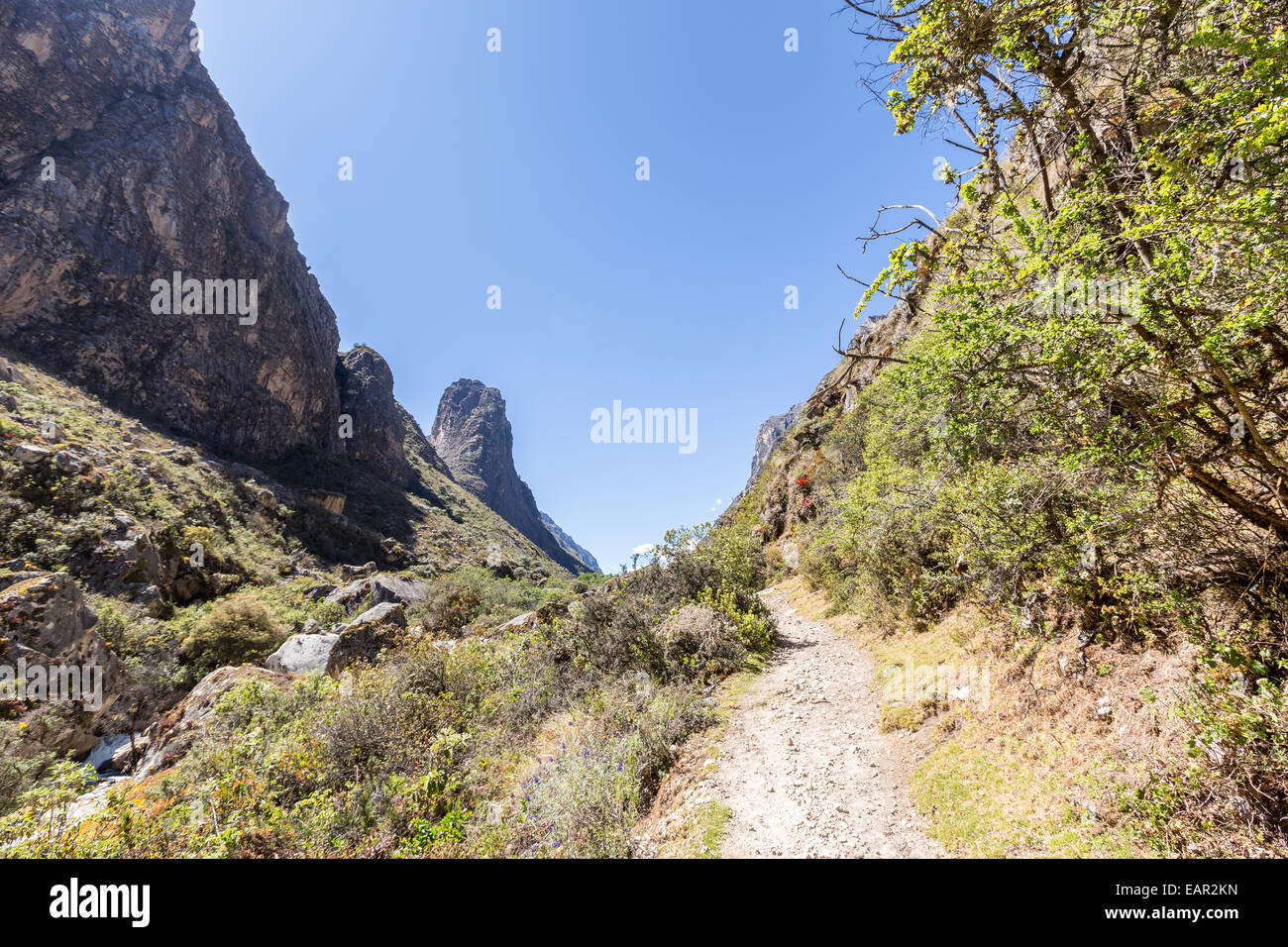 A view from Santa Cruz trek, Santa Cruz valley, Andes, Peru, South ...