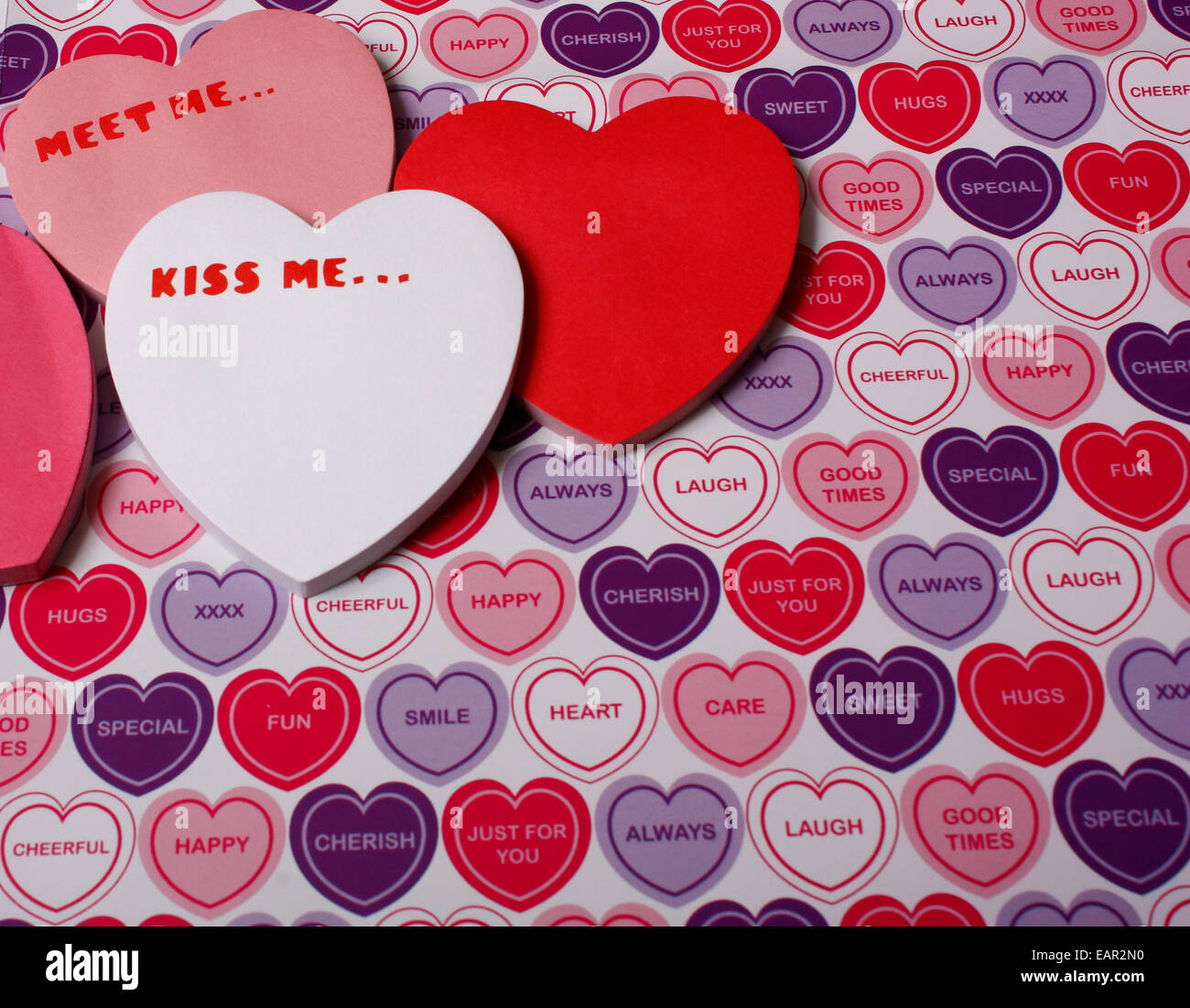 An image showing the concept of Valentines day with red heart shaped ...