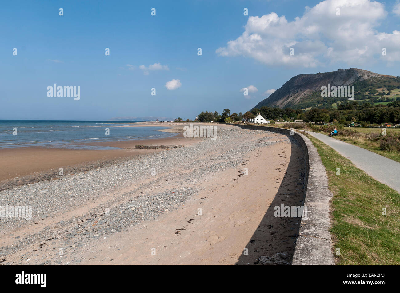 Llanfairfechan beach next to the cycle path North Wales Stock Photo - Alamy