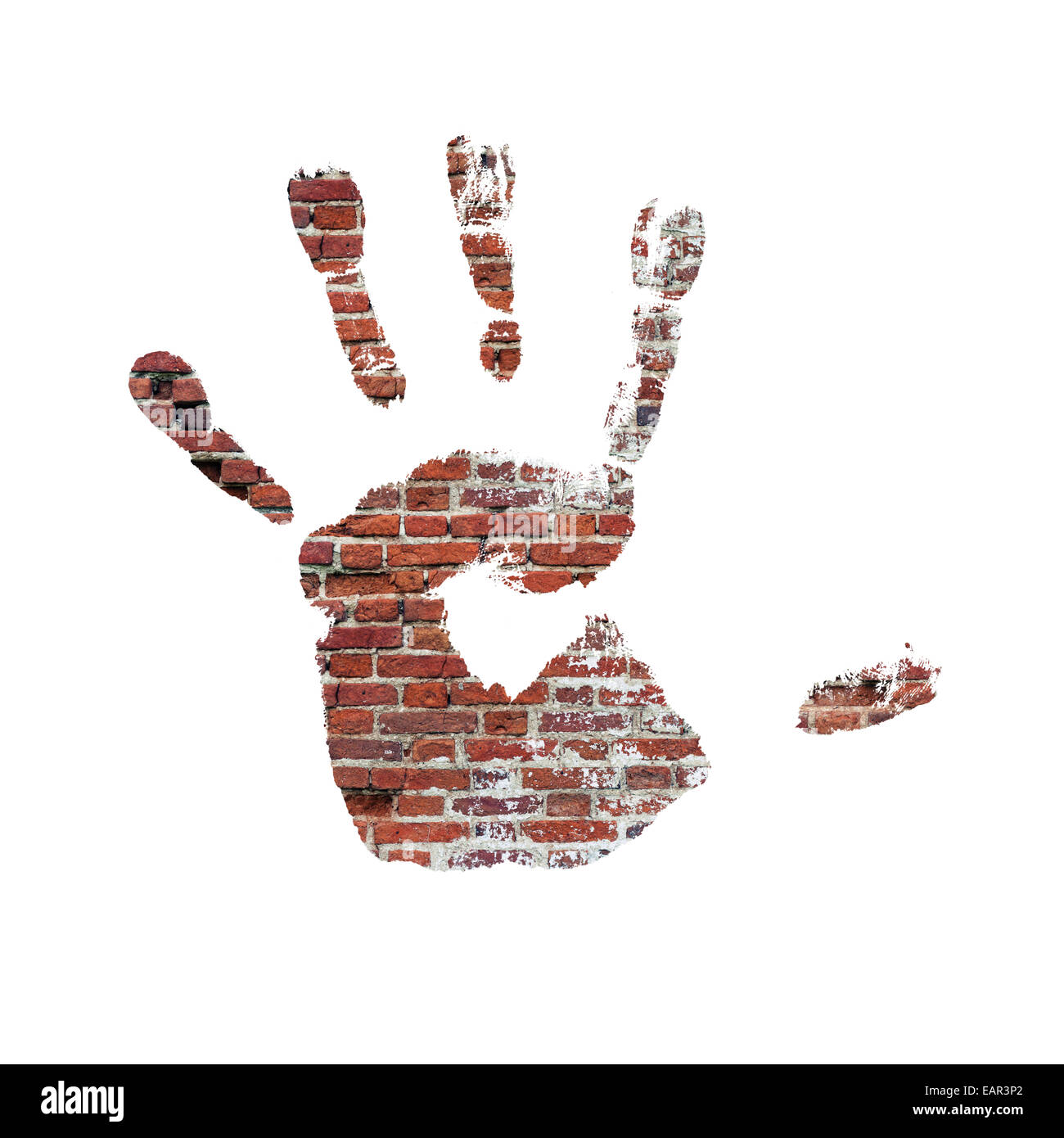 Handprint with brickwall texture hi-res stock photography and images ...