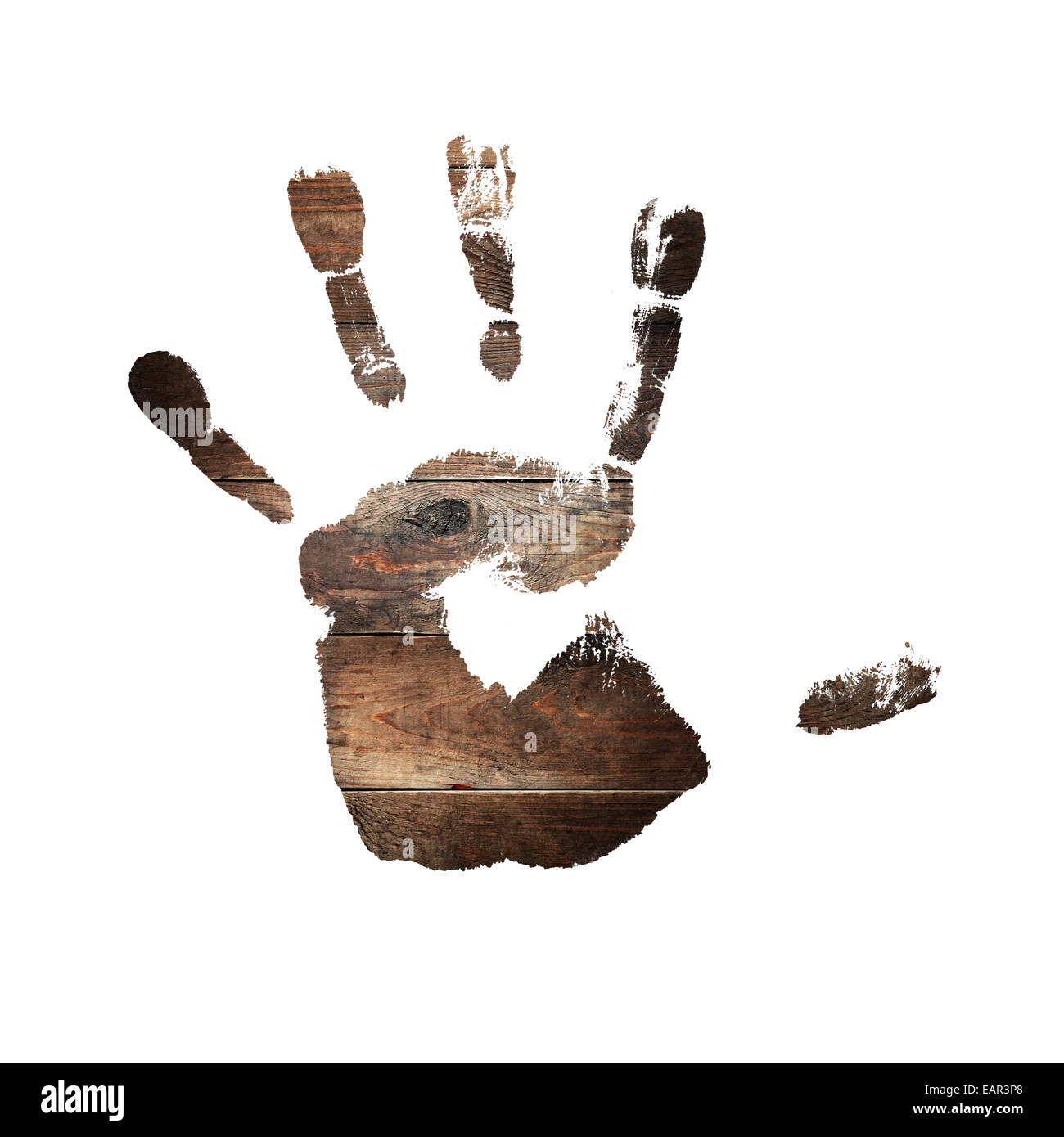 Handprint with old planks texture hi-res stock photography and images ...