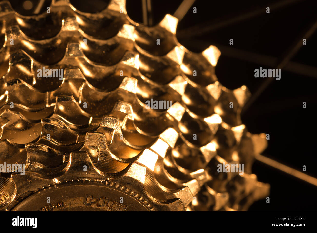 shiny metal bike gears new teeth showing slight hardly any wear and ...