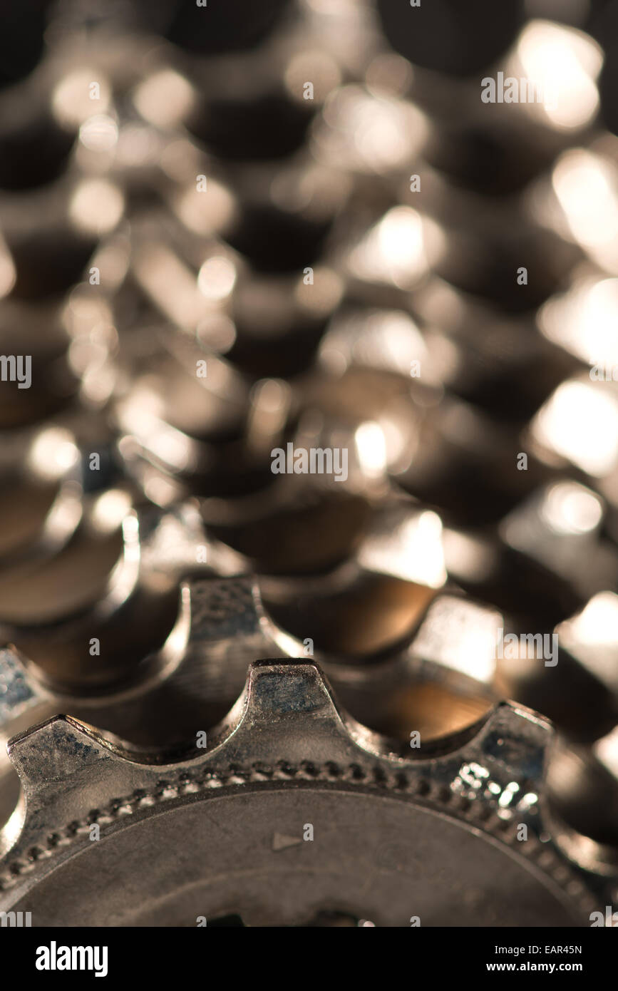 shiny metal bike gears new teeth showing slight hardly any wear and ...