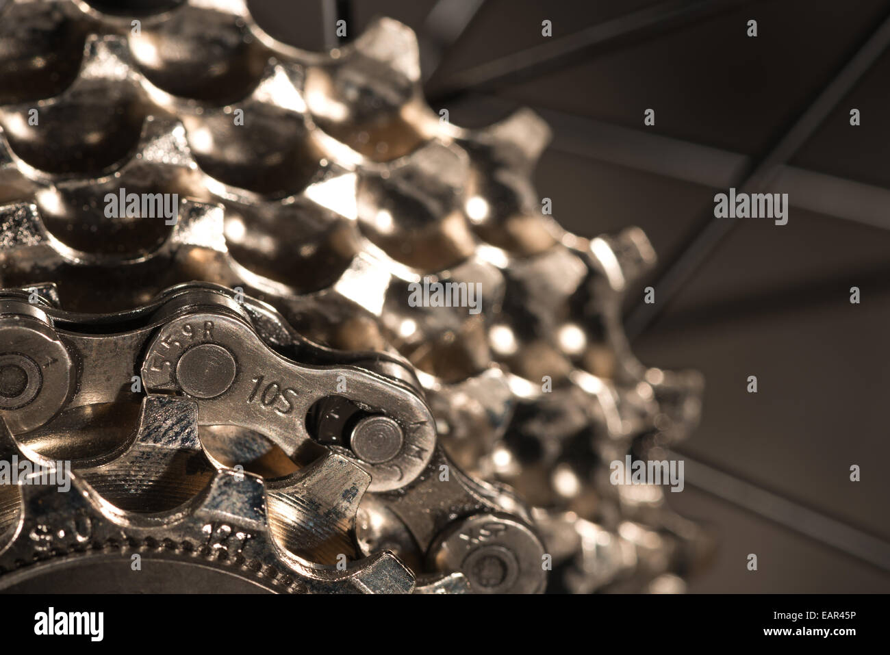 shiny metal bike gears new teeth showing slight hardly any wear and ...