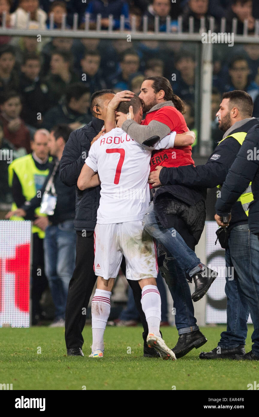 A pitch invader, Ansi Agolli (ALB), NOVEMBER 18, 2014 - Football ...