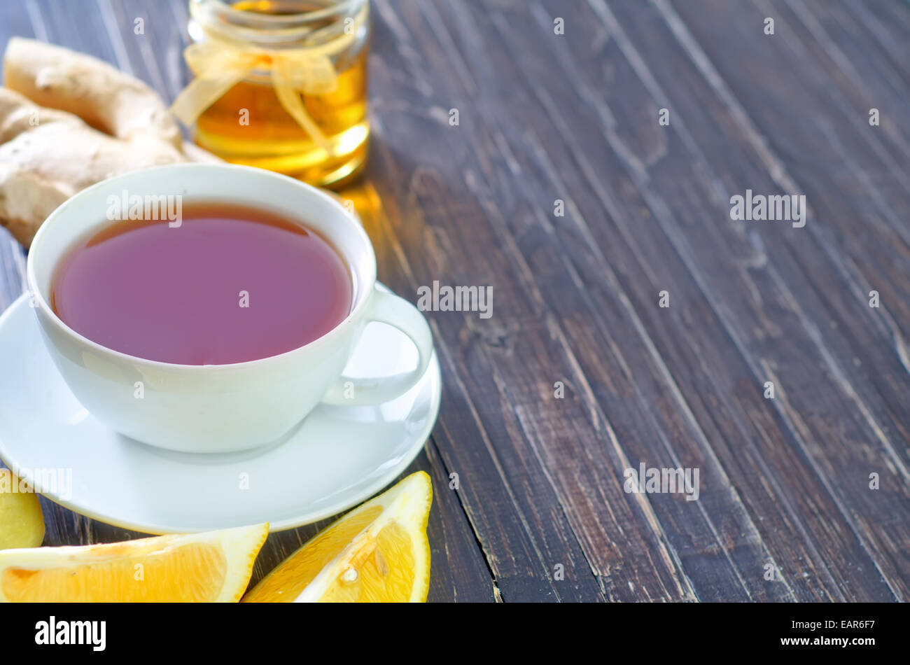 fresh tea with honey and lemon Stock Photo - Alamy