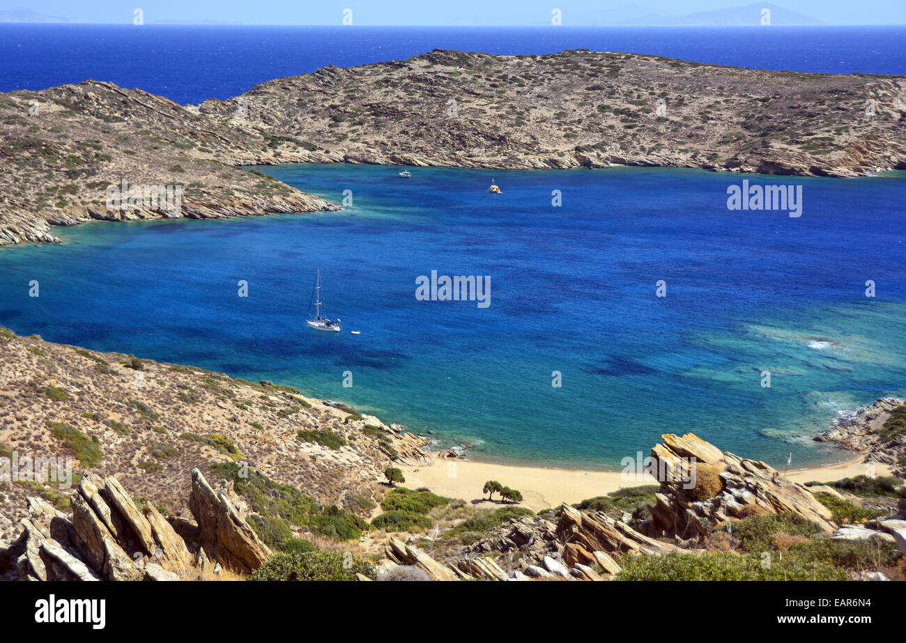 The secluded "Tris Klisies" bay situated near the magnificent Maganari ...