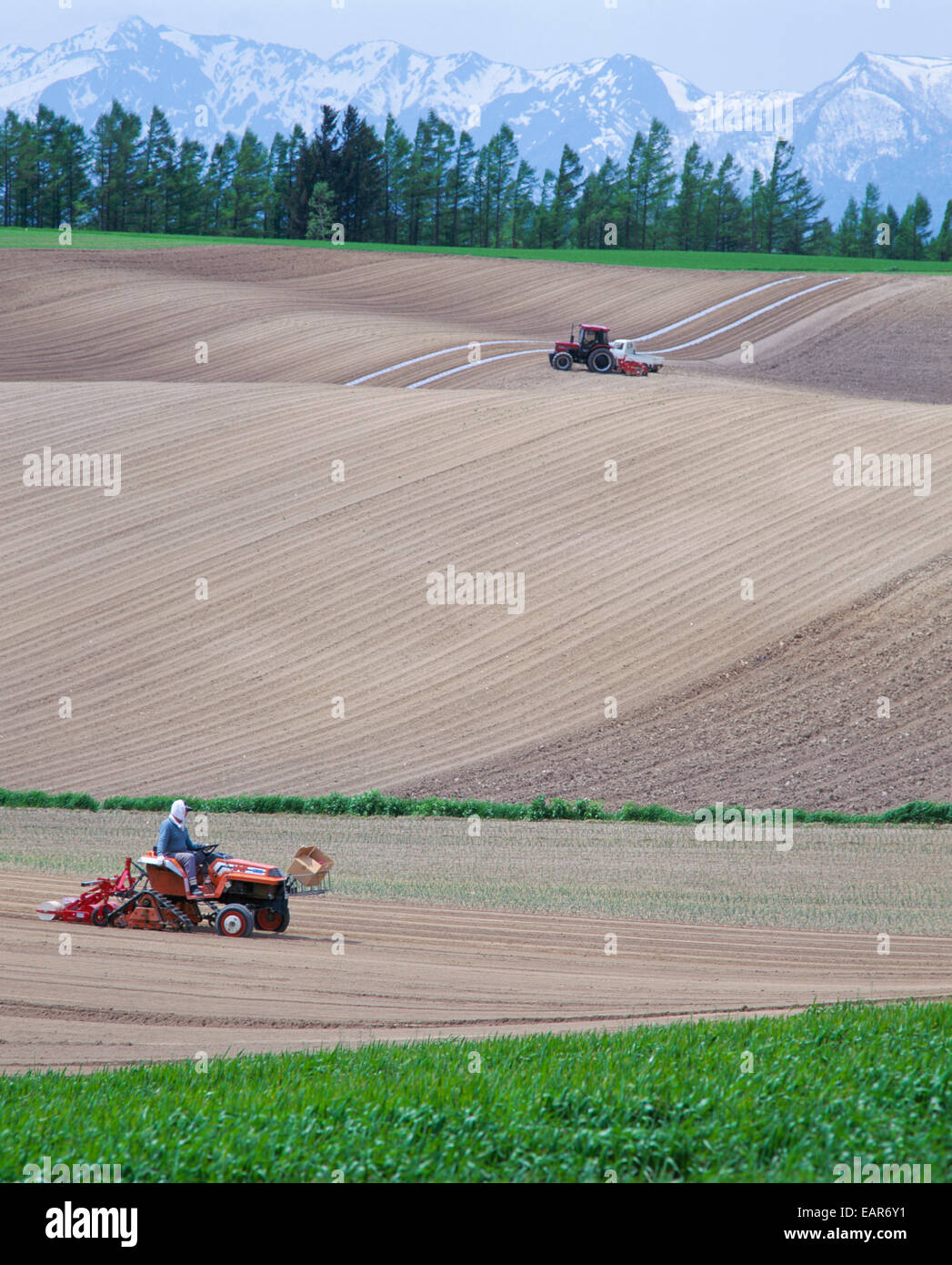 Farm workers in the countryside Stock Photo - Alamy