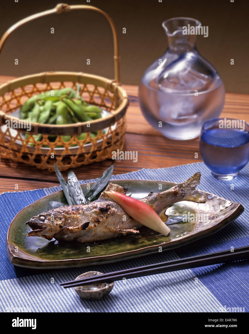 Japanese style grilled fish Stock Photo - Alamy