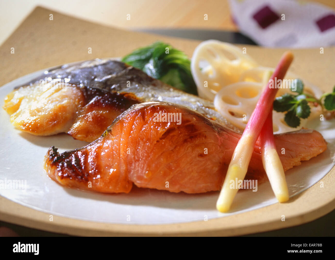 Japanese style grilled fish Stock Photo - Alamy