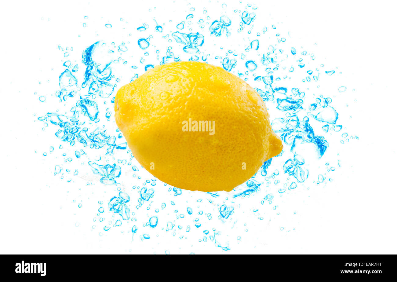 Lemon and water splash Stock Photo - Alamy