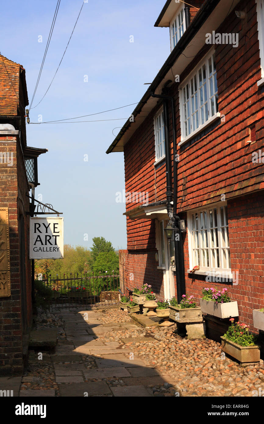 Back entrance to Rye Art Gallery from East Street, Rye, East Sussex ...