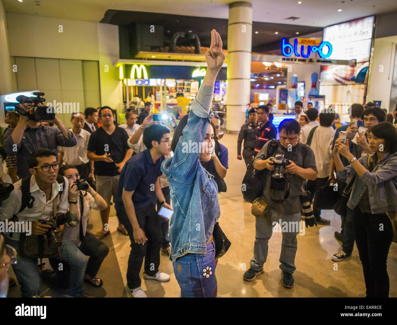 Bangkok, Thailand. 20th Nov, 2014. NATCHACAH KONG-UDOM walks through the lobby of the Siam ...